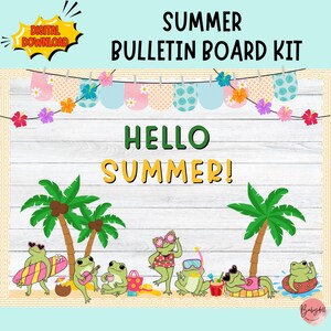 Frog Summer Bulletin Board Kit | Beach-themed Classroom Decor | Summer ...
