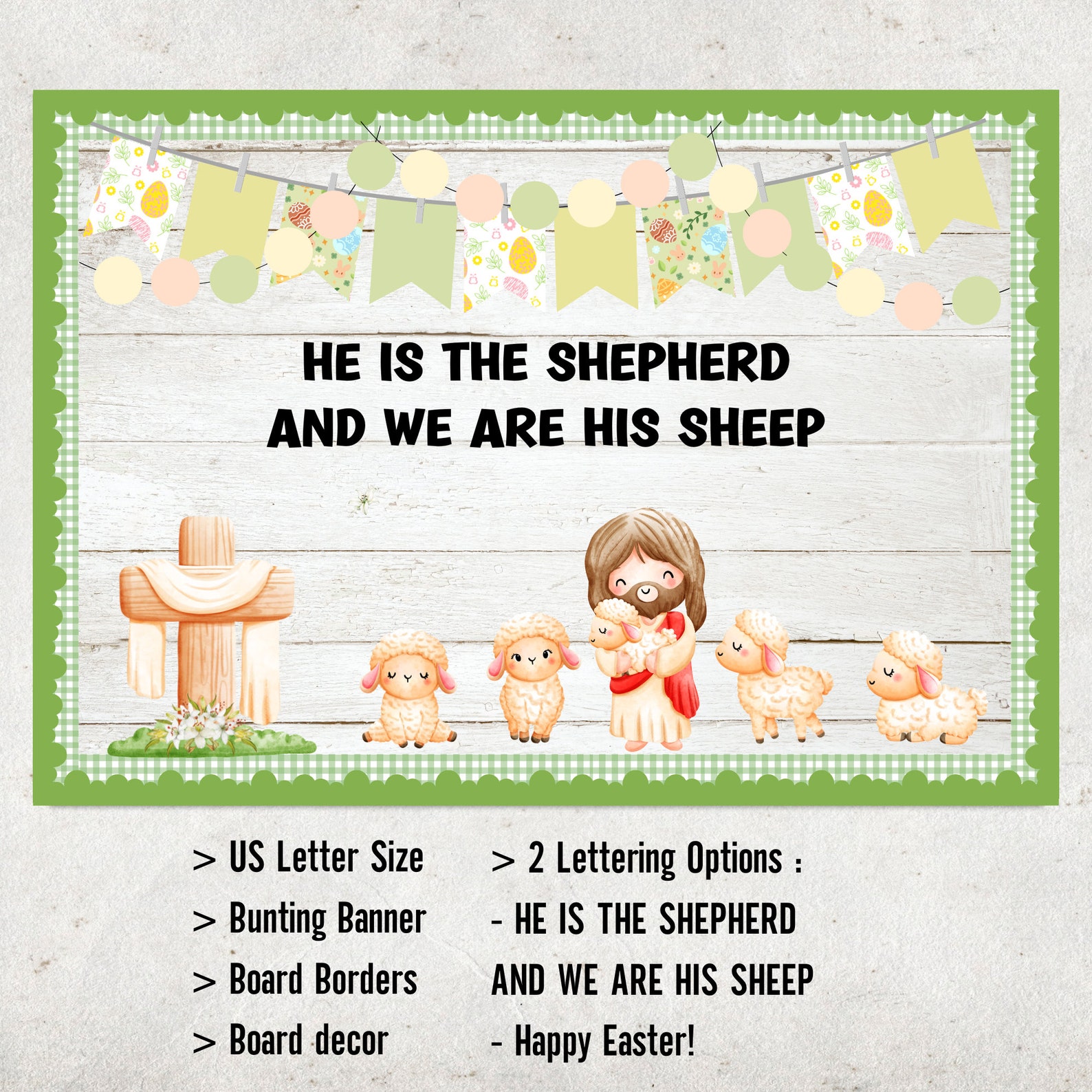 Easter Christian Bulletin Board Kit March-april Bulletin Board Kit ...