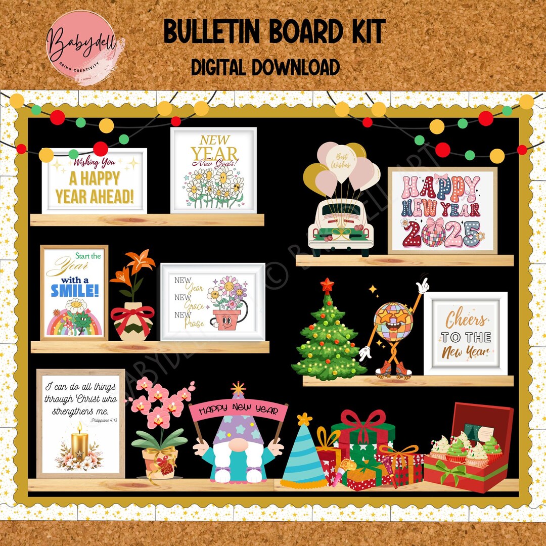 New Year Bulletin Board Kit, Positive Printable Classroom Decor ...