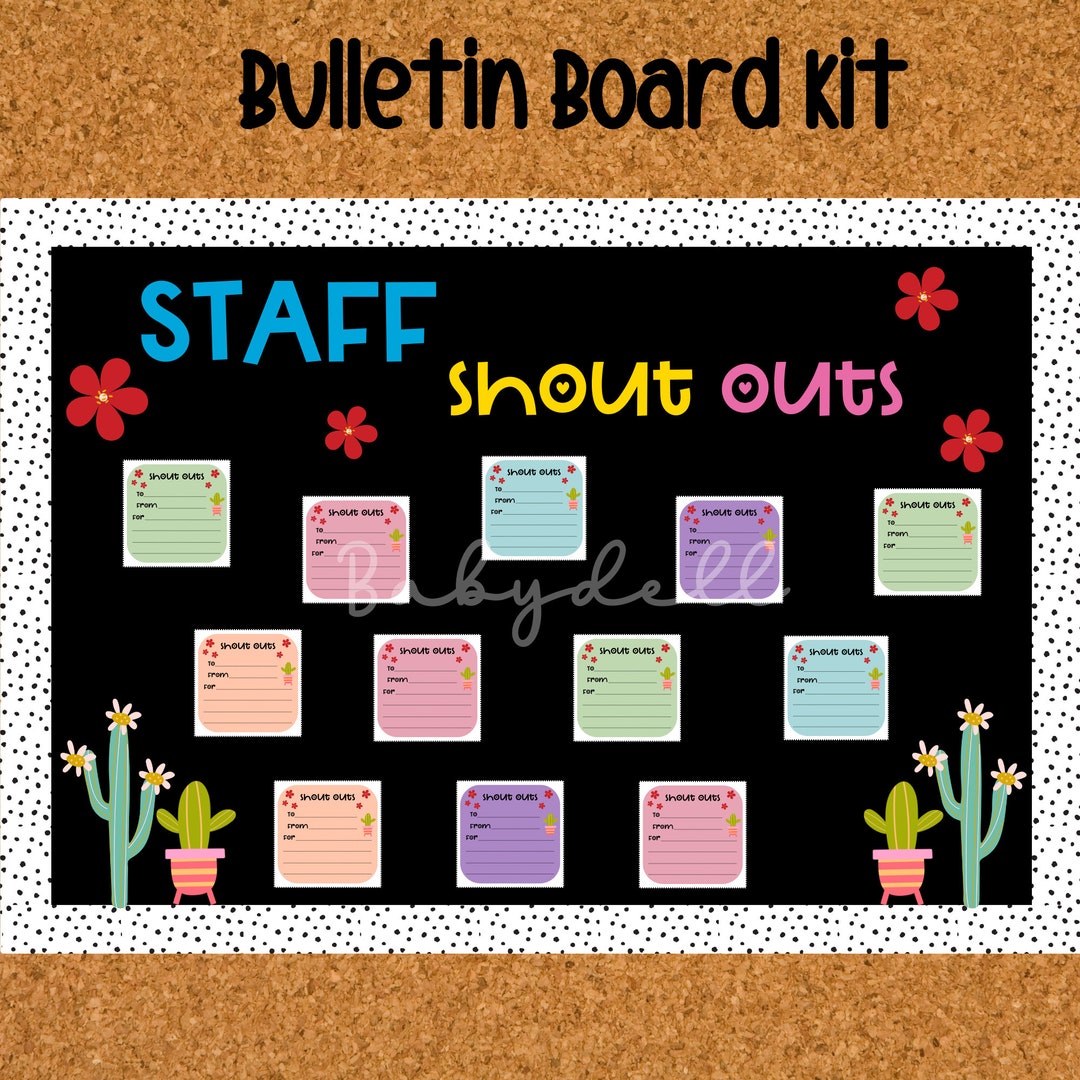 Shout Outs Bulletin Board Kit Staff Appreciation Shout Out Card ... Shout Outs Bulletin Board Kit Staff Appreciation Shout Out Card ...