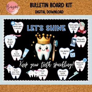 Dental Health Bulletin Board Kit: School Nurse Office Decor (printable ...