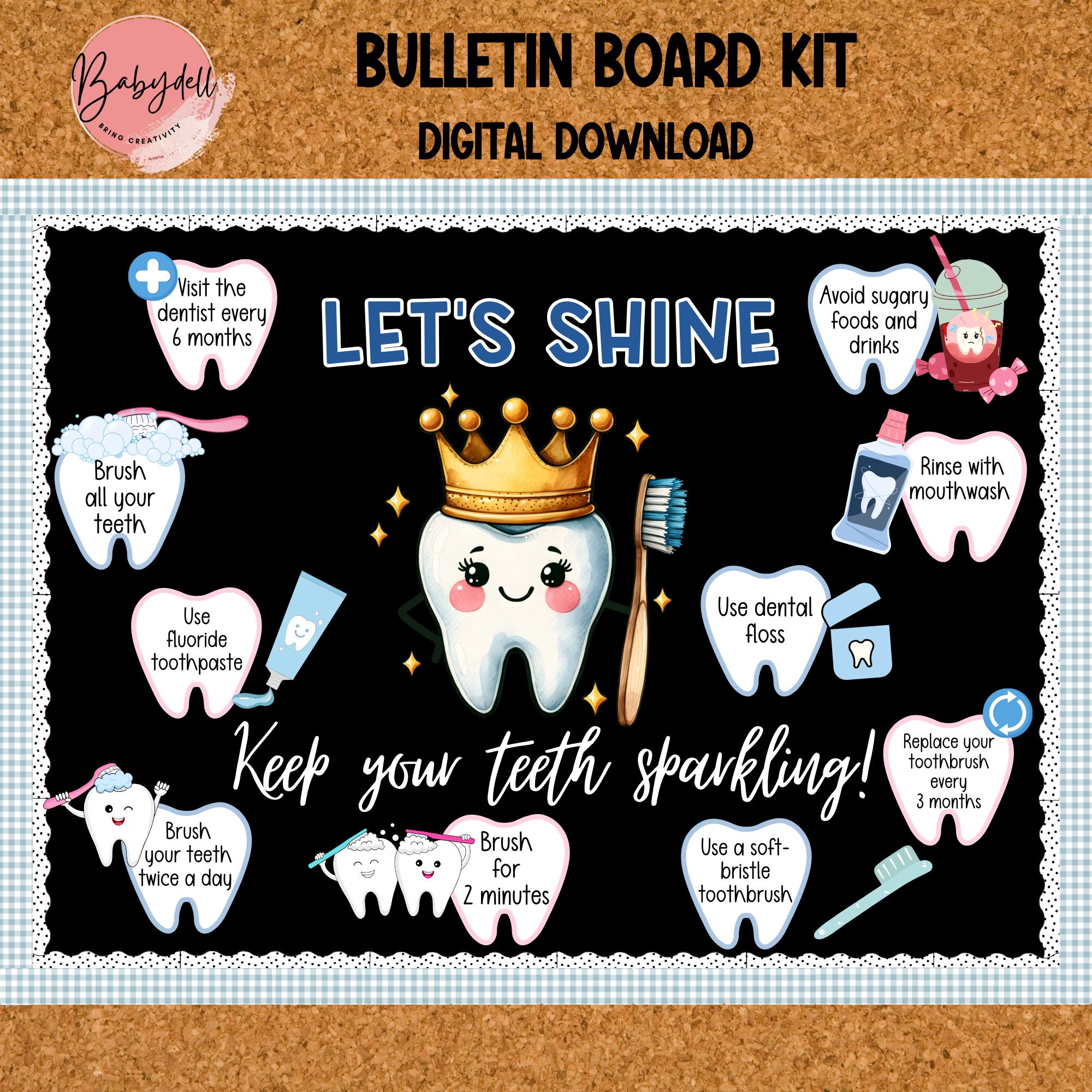 Dental Health Bulletin Board Kit: School Nurse Office Decor (printable ...