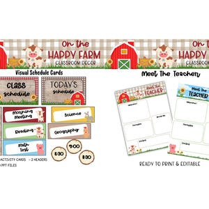 Editable Farm Classroom Decor Bundle | Happy Farm Theme for Prek-2nd ...