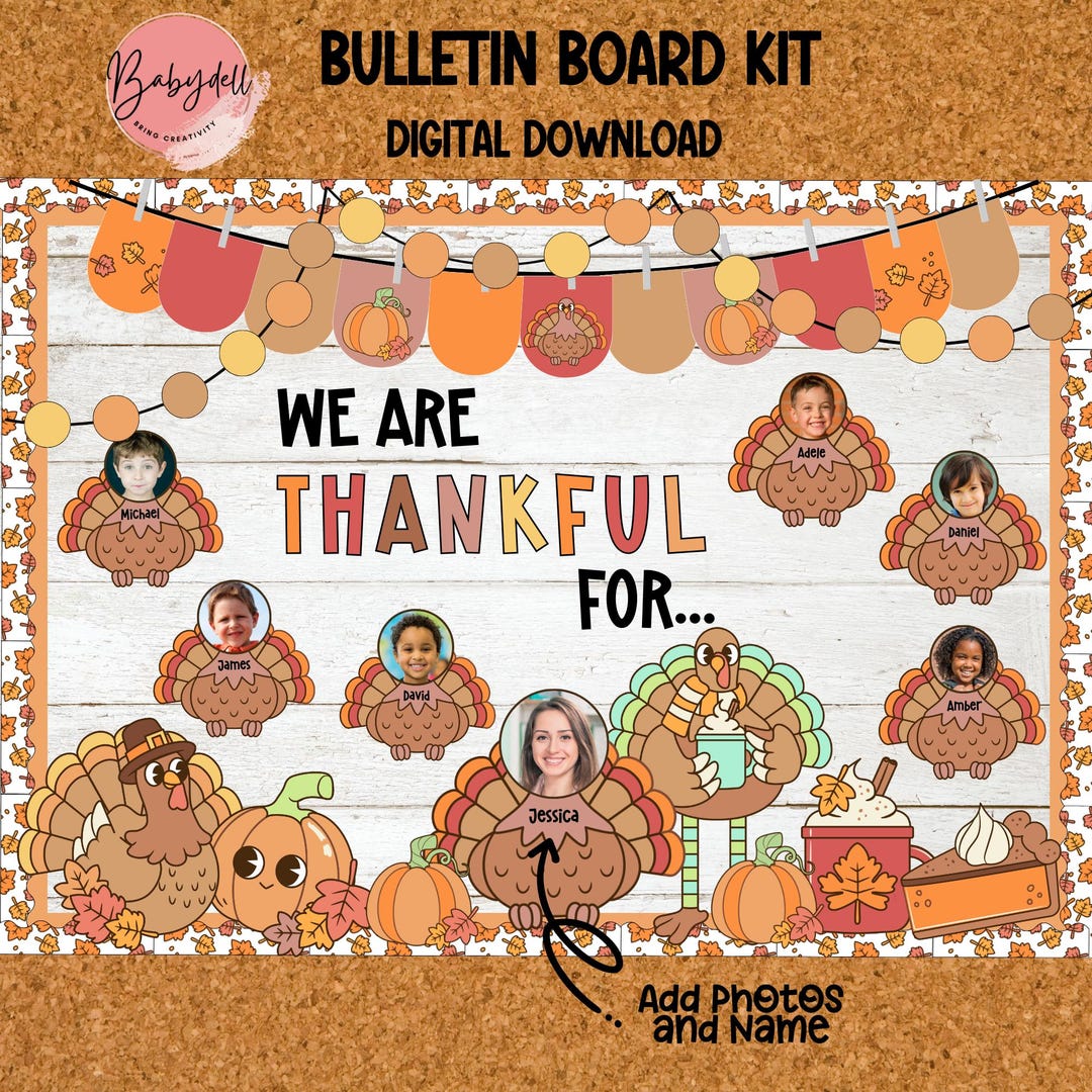 Thanksgiving Bulletin Board | Turkey Bulletin Board Kit | Thankful for ...