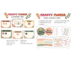 Groovy Classroom Decor Bundle Retro 70s Flower Theme Printable Teacher ...