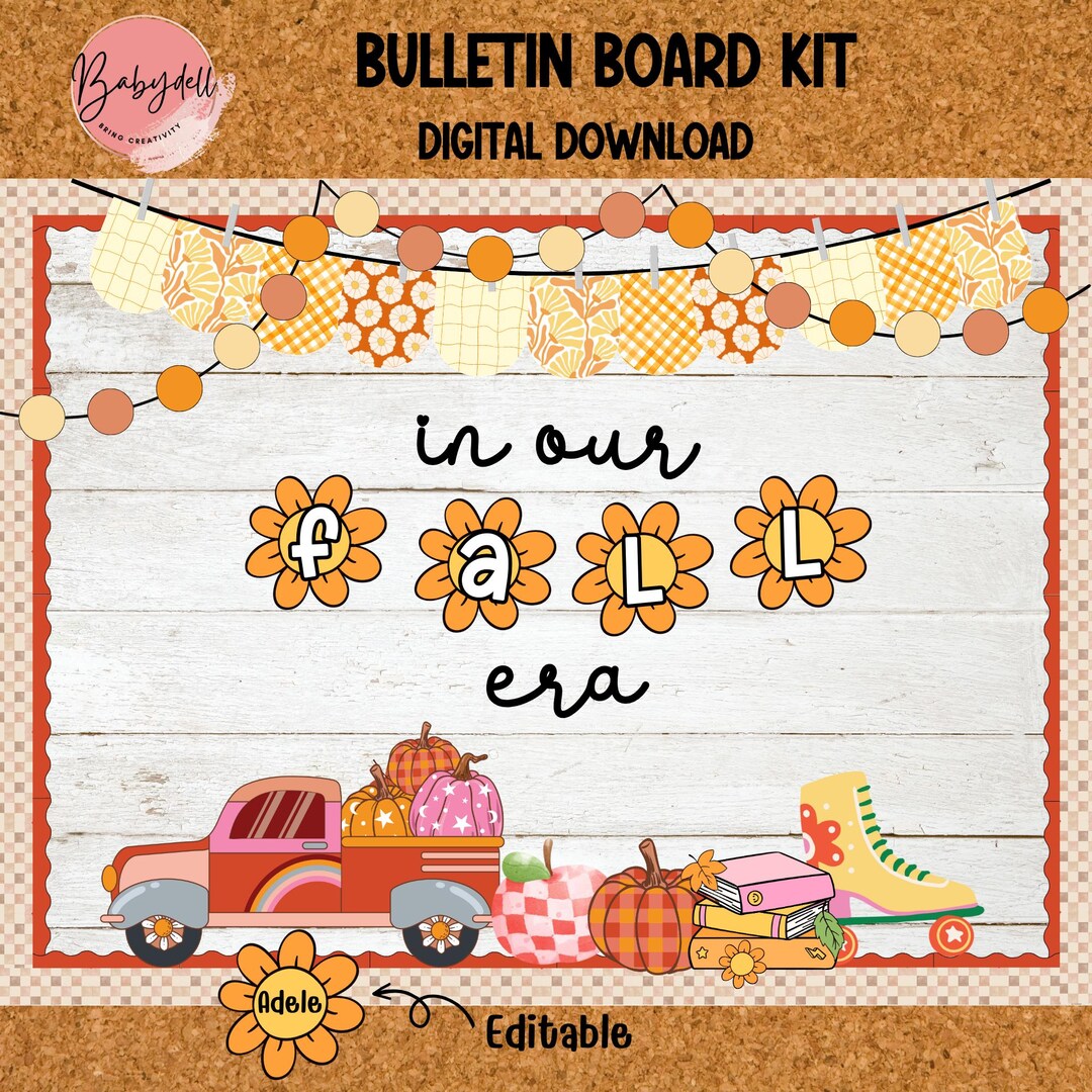 In Our Fall Era Bulletin Board Kit Retro Groovy Classroom Door Decor - Etsy