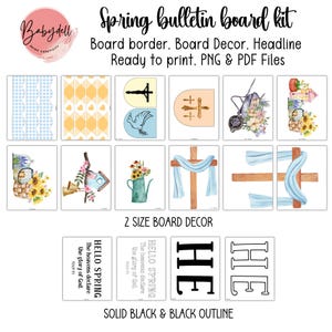 Easter Bulletin Board Kit | Spring Christian Classroom Decor | Sunday ...