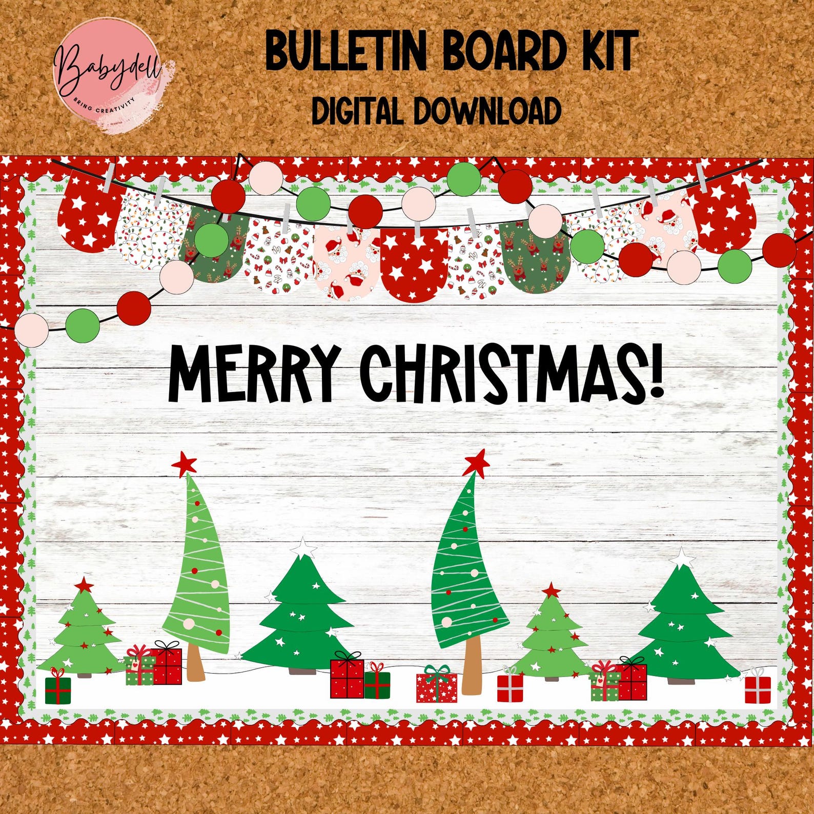Christmas Bulletin Board Kit: Editable Tree Decor (digital Download) - Etsy