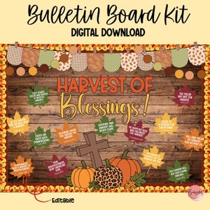 Religious Thanksgiving Bulletin Board Kit: Christian Fall Classroom ...