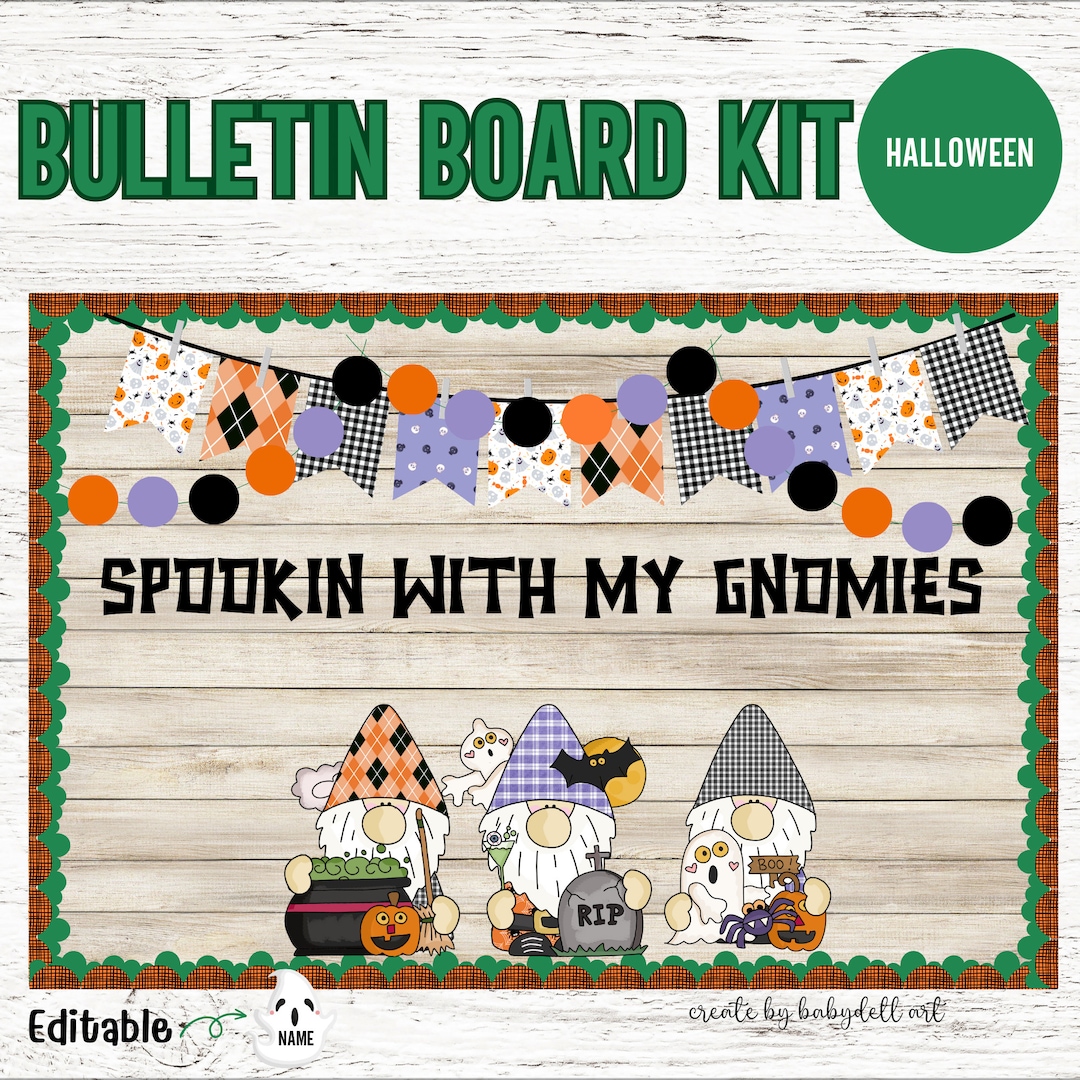 Halloween Bulletin Board, Gnomies Bulletin Board Door Decor - Etsy
