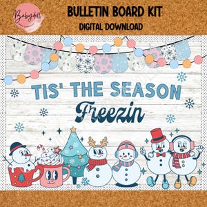 Groovy Snowman Bulletin Board Kit: Winter Classroom Decor (digital ...