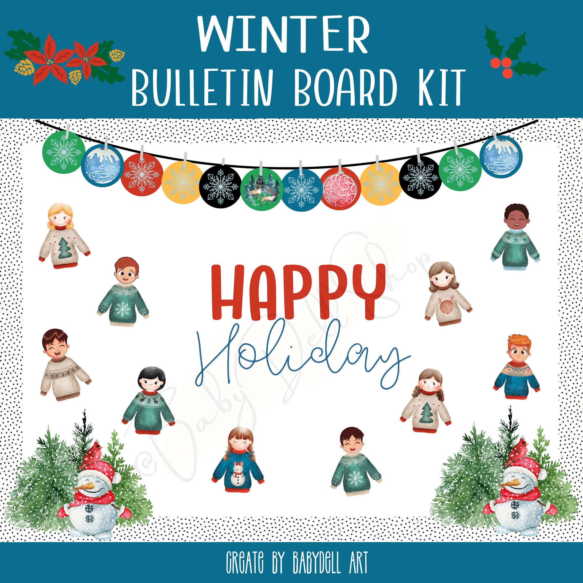 Sweater Weather Bulletin Board Door Decor Happy Holiday or Classroom ...