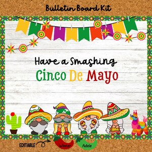 Gnomes Let's Fiesta This Cinco De Mayo Tropical Classroom Door ...