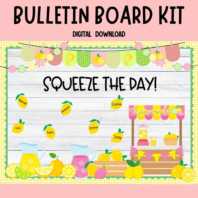 Lemon Classroom Bulletin Board Kit: Summer Decor (digital Download) - Etsy