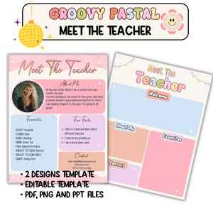 Editable Retro Groovy Classroom Decor, Pastel 70s Theme Bundle for ...