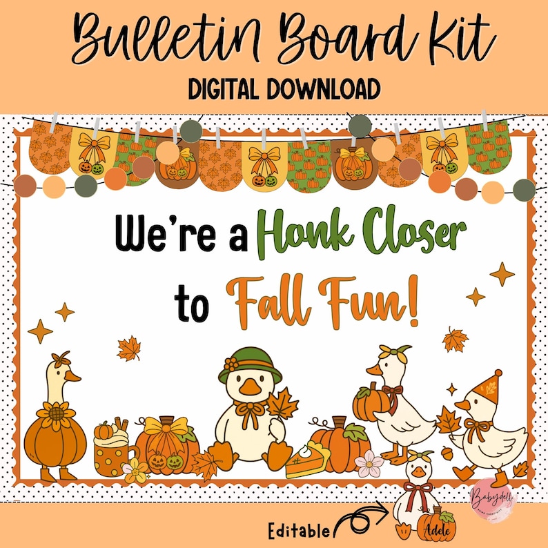 Silly Goose Fall Bulletin Board Kit: Editable Classroom Decor - Etsy
