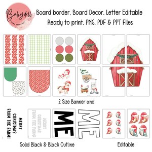 Christmas Farm Bulletin Board Kit | Animal Christmas Classroom Decor ...