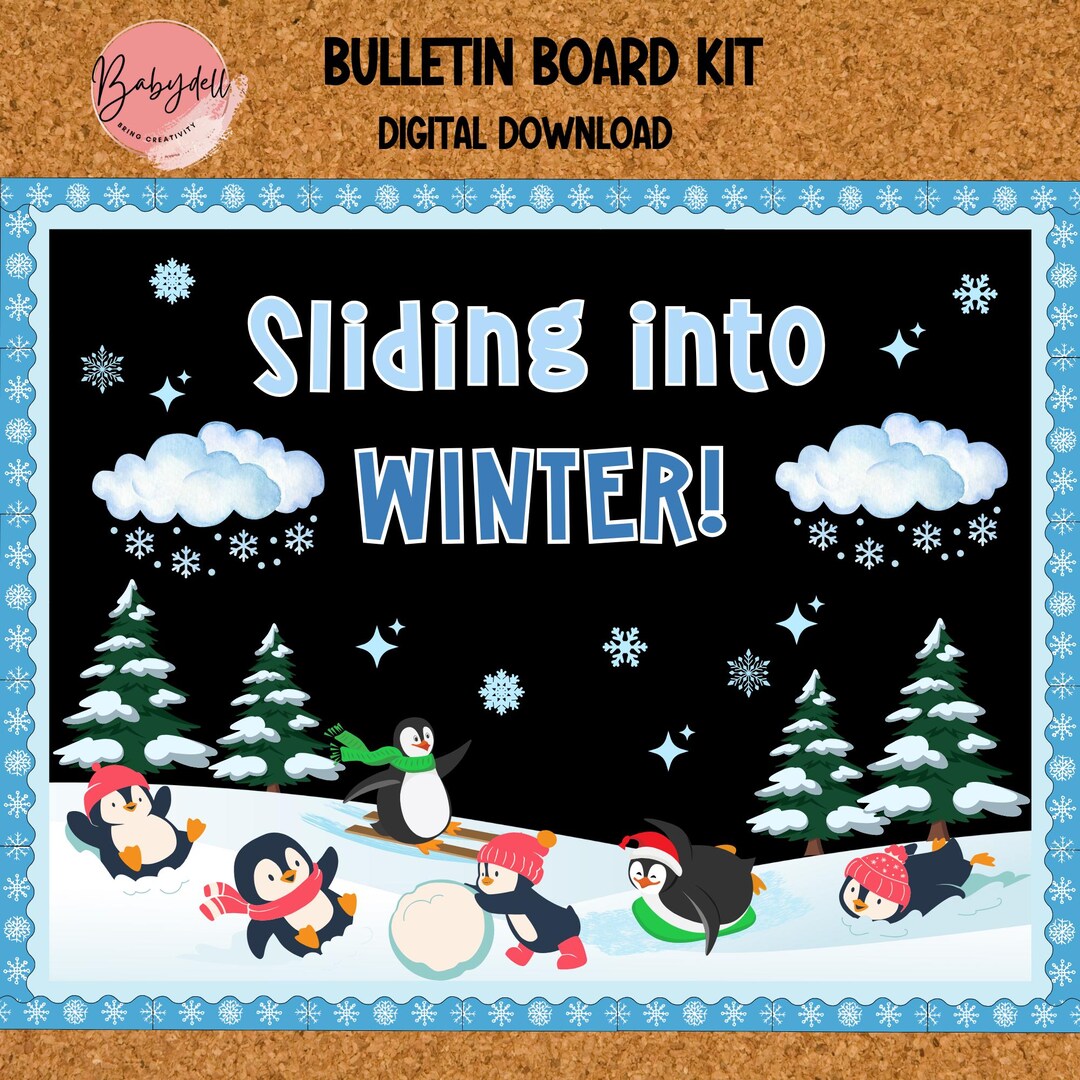 Winter Penguins Bulletin Board Kit | Christmas Classroom Decor ...