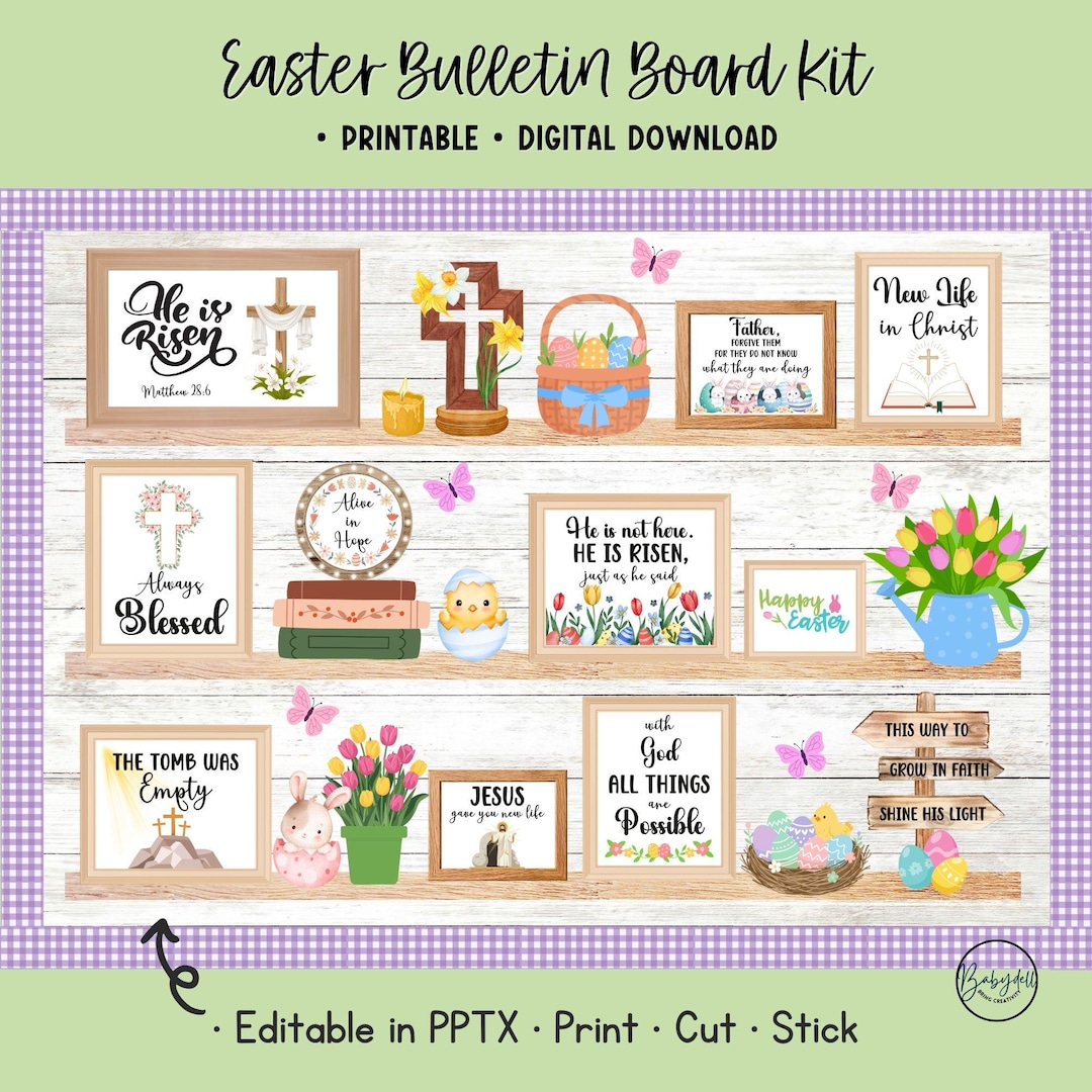 Easter Bulletin Board Kit for Christian Classroom and Sunday School ...