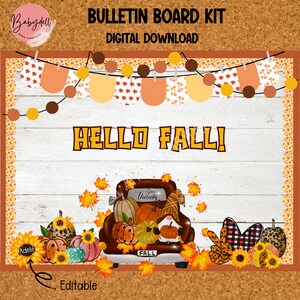 Fall Truck Gnome Bulletin Board for School, Autumn Door Decoration Kit ...