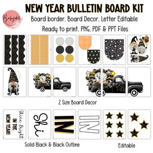 New Year Bulletin Board Kit - Gnomes Classroom Decor - Printable ...