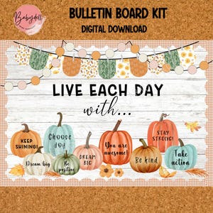 Fall Classroom Bulletin Board Kit: Pumpkin Theme Positive Affirmations ...