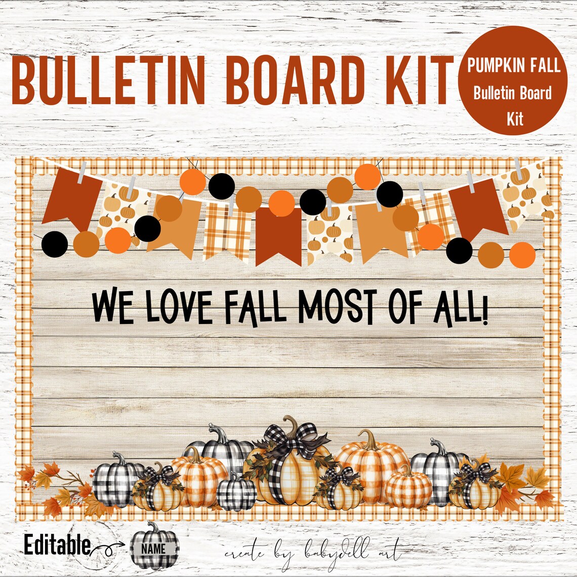 Happy Fall Pumpkin Bulletin Board Kit: Autumn Classroom Decor - Etsy