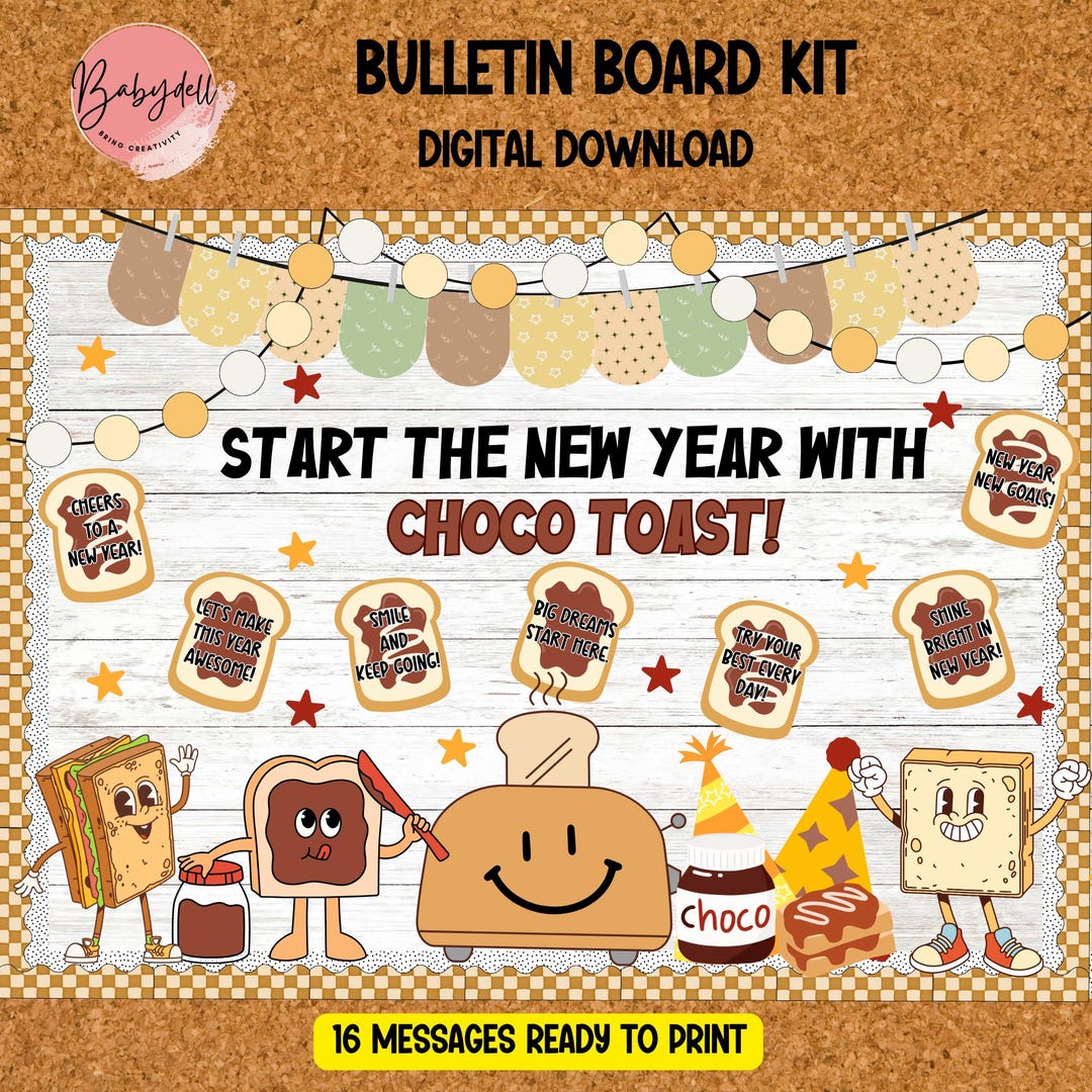 New Year Bulletin Board | Positive Classroom Decor | January Choco ...