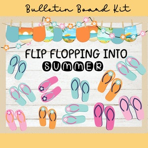 Hello Summer Bulletin Board Kit | Flip Flop Classroom Decor | End of ...