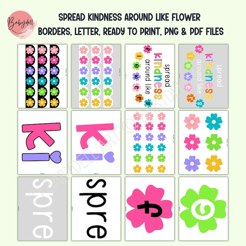 Spring Bulletin Board Kit Kindness Classroom Decor Flower Printable - Etsy