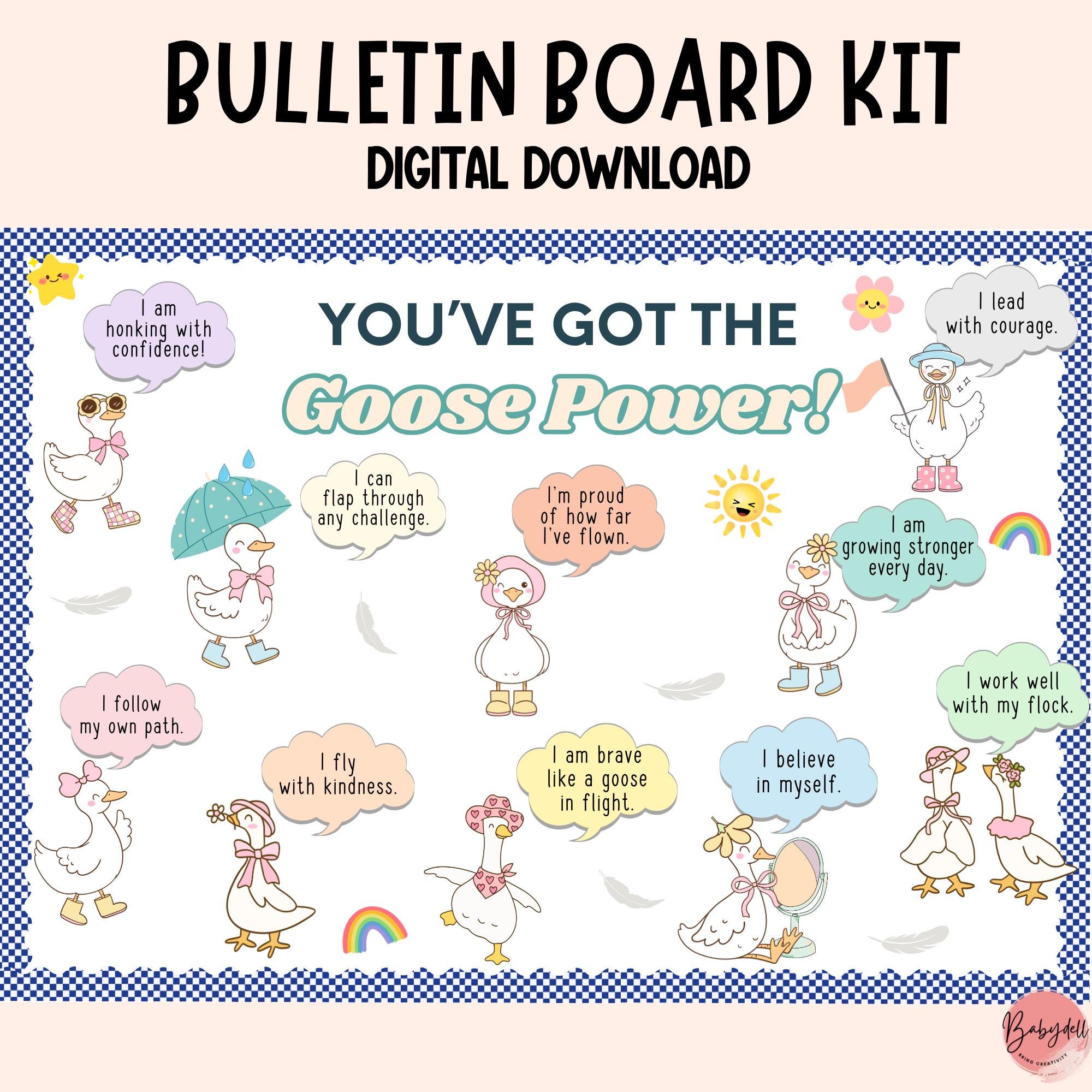 Silly Goose Affirmations Bulletin Board Kit: Positive Classroom Decor ...