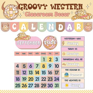Retro Western Classroom Decor Bundle Disco Cowgirl Theme Printable ...
