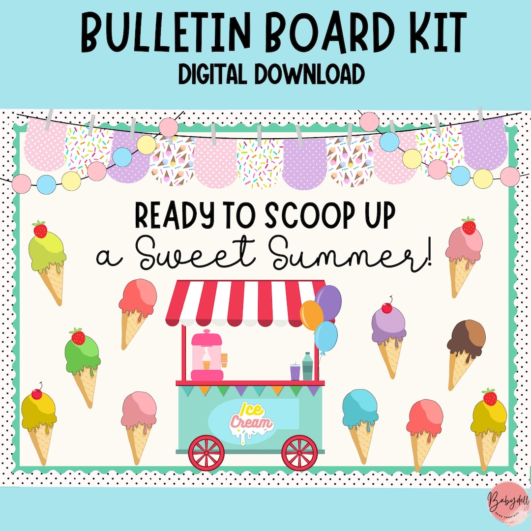 Ice Cream Bulletin Board Kit – Summer Classroom Decor (digital Download ...