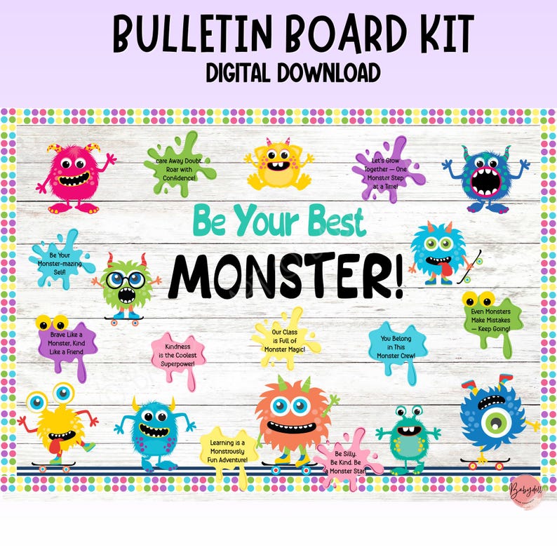 Monsters of Positivity Bulletin Board Kit: Classroom Decor, Growth ...