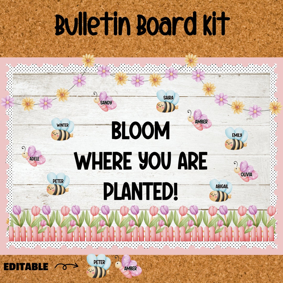 Spring Bulletin Board (editable) Door Decor Classroom Display, Back to ...