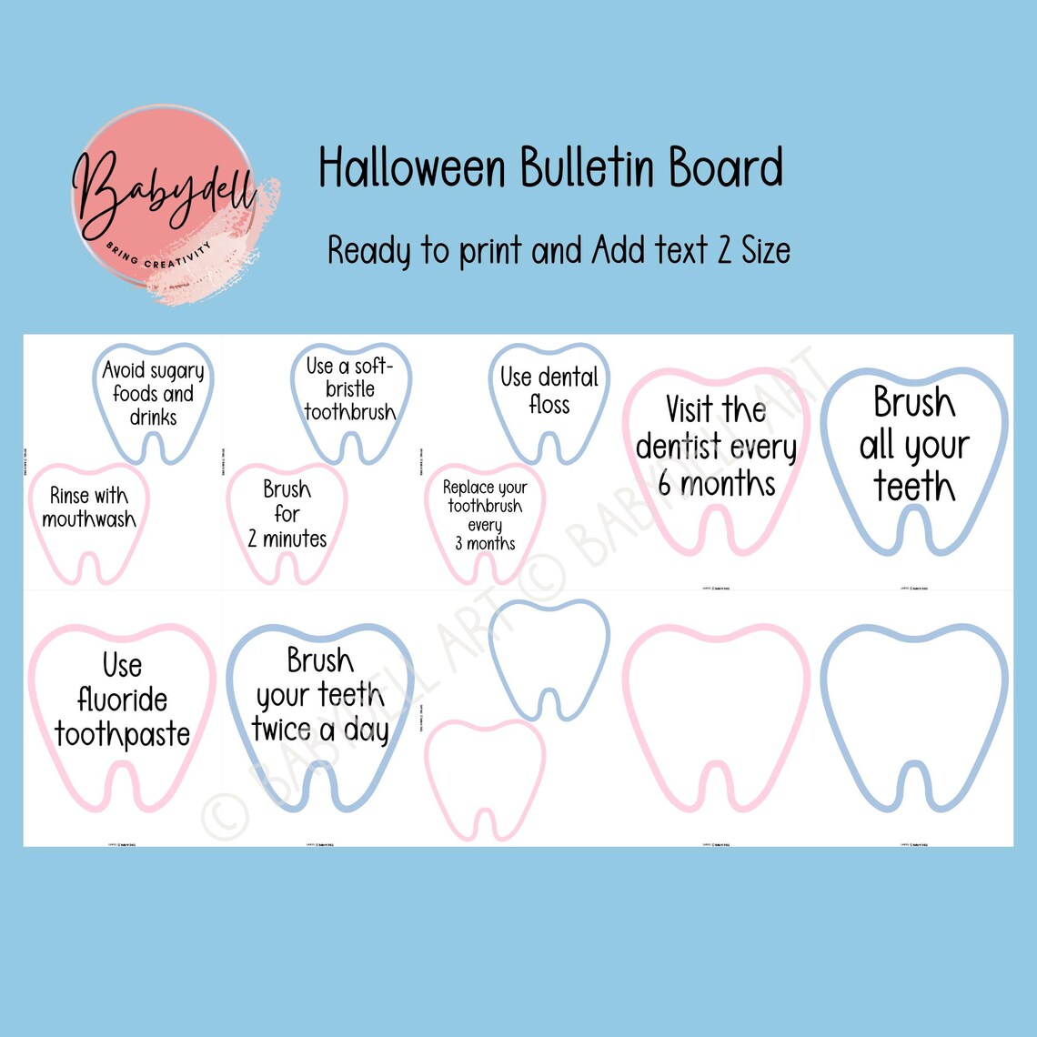 Dental Health Bulletin Board Kit: School Nurse Office Decor (printable ...