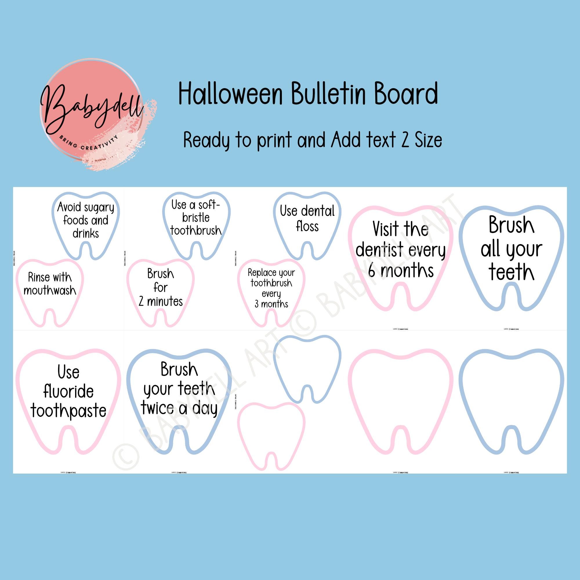 Dental Health Bulletin Board Kit: School Nurse Office Decor (printable ...