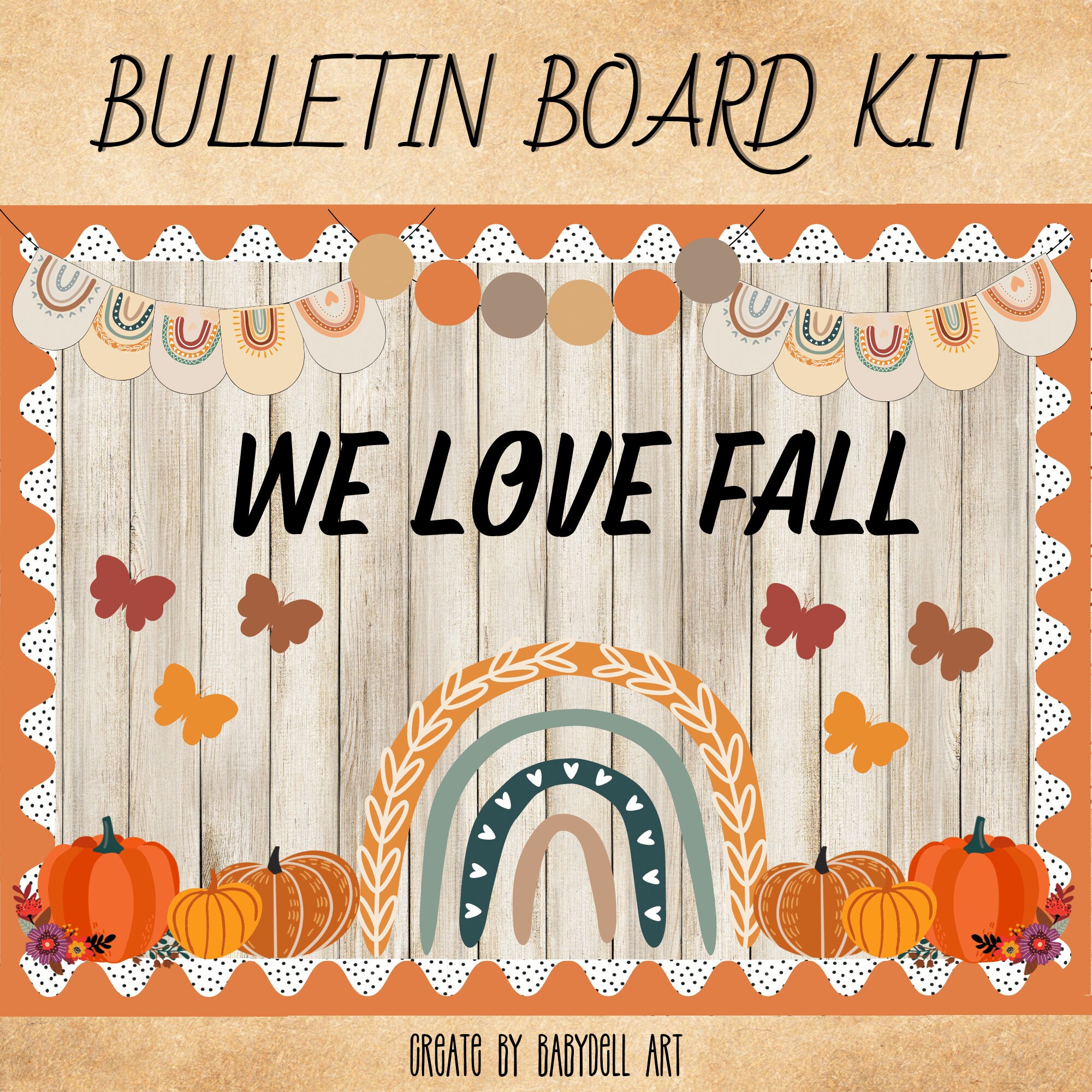 BOHO Fall Bulletin Board or Classroom Door Decor, Easy Autumn Classroom ...