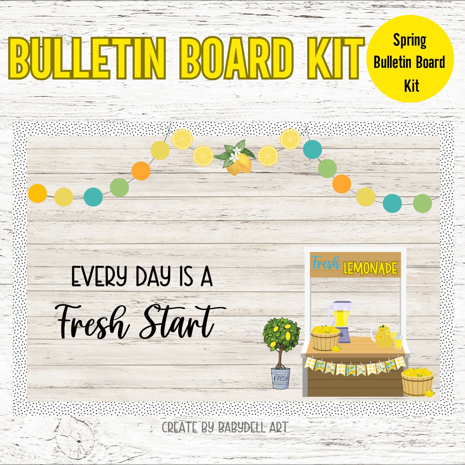 Lemonade Stand Summer Bulletin Board Modern Farm Decor June July Boards ...