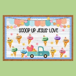 Christian Bulletin Board Kit | Religious June Classroom Decor | Summer ...