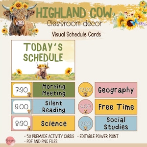 Highland Cow Classroom Decor Bundle: Modern Farmhouse Theme (digital ...