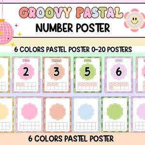 Editable Groovy Pastel Number Posters Classroom Decor Number Posters ...