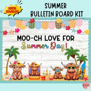 Countdown to Summer Bulletin Board | Highland Cow Classroom Decor ...