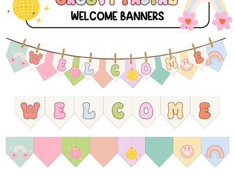 Groovy Classroom Decor Welcome Banner - Etsy
