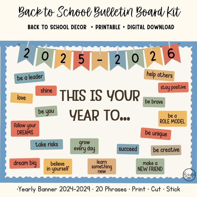 Modern Classroom Bulletin Board Kit for Positive Student Motivation and ...