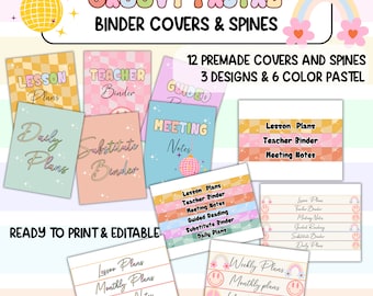 Editable Groovy Hippie Binder Covers and Spines Tie Dye Classroom Decor ...