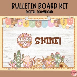 Retro Western Bulletin Board Kit: Pastel Cowboy Classroom Decor ...