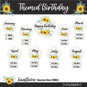 Sunflower Theme Birthday Bulletin Board Birthday Display Birthday Chart ...