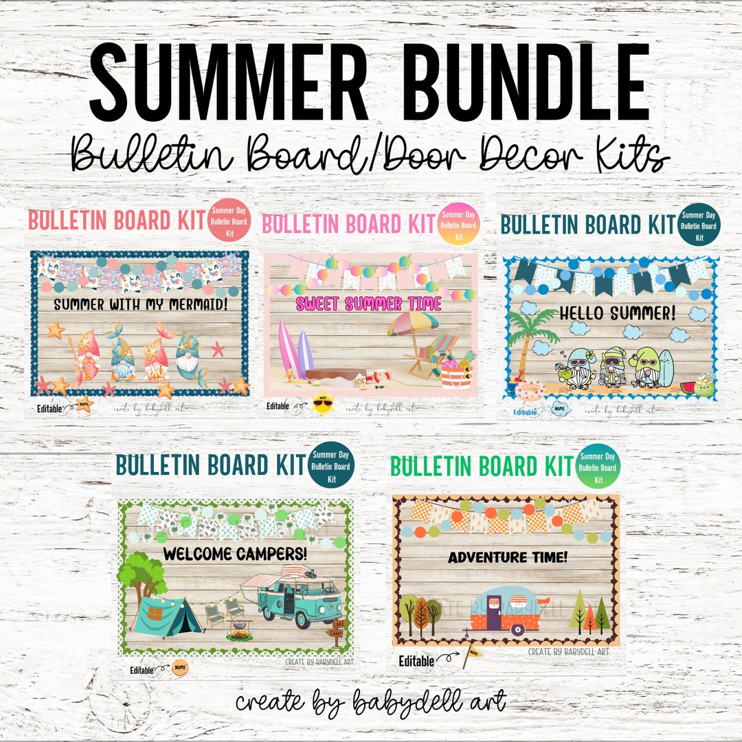 BUNDLE SUMMER Bulletin Board Door Decor Kit - Etsy