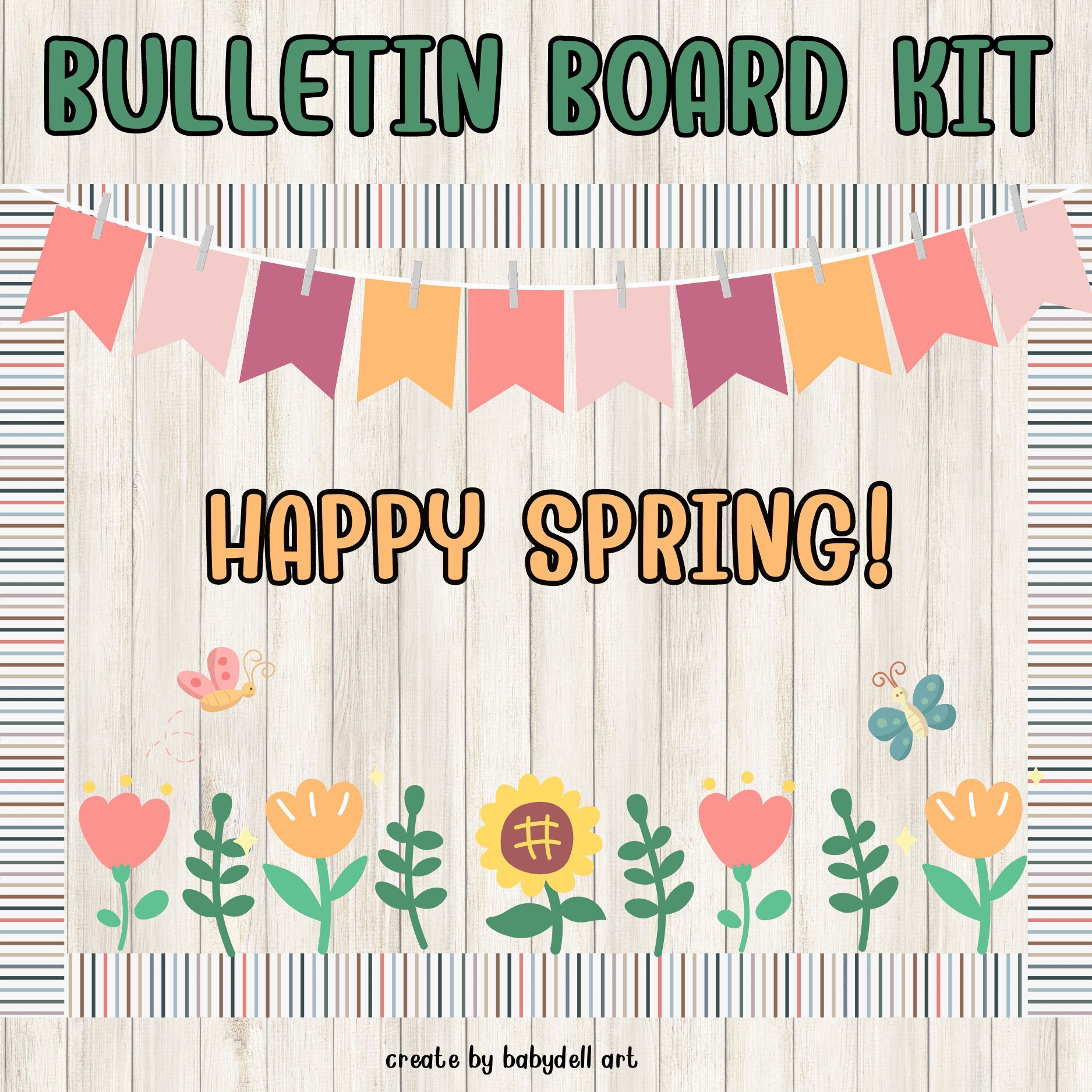 Seeds of Kindness Spring Flowers March Bulletin Board Kit - Etsy